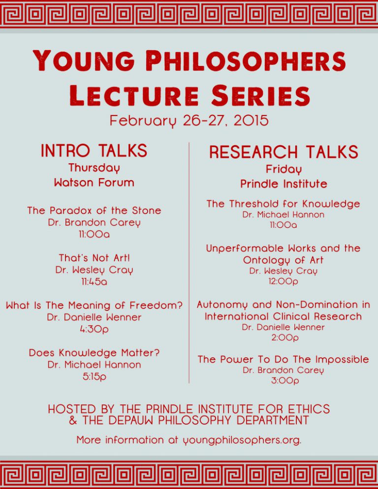 Prindle and DePauw Philosophy Department to host Young Philosophers ...